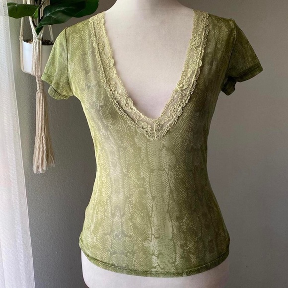 Victoria's Secret | Tops | Y2k Victorias Secret Snake Print Mesh Top ...